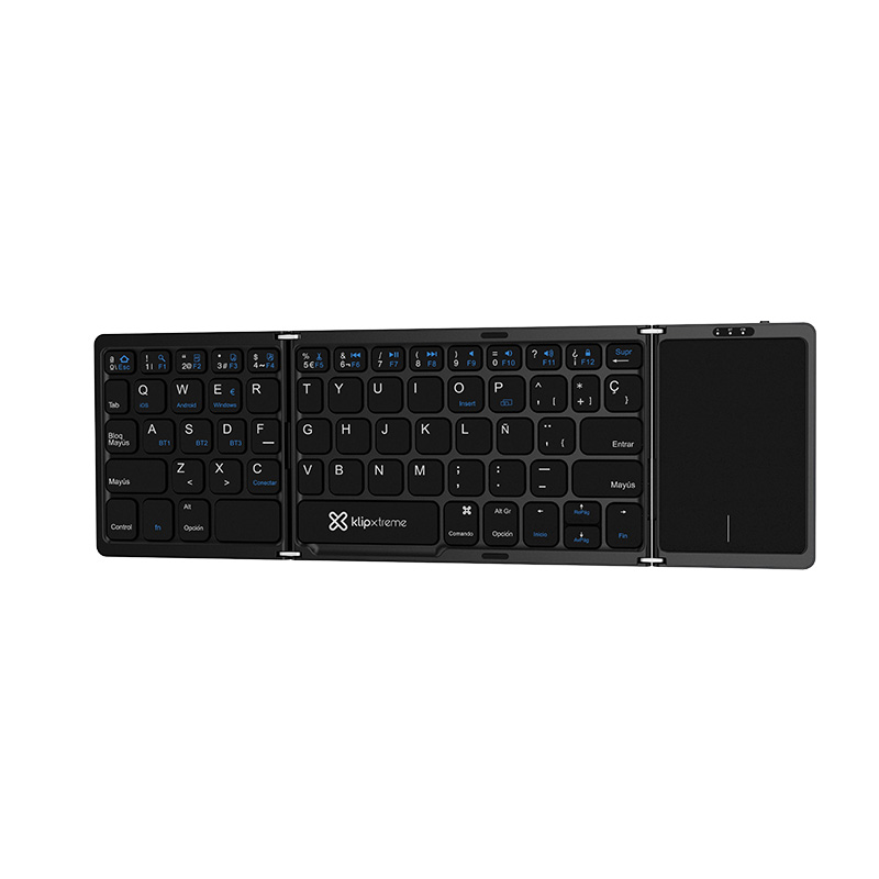 TECLADO KLIPX FLEXPLIT WITH TOUCHPAD SPA/BT/BLACK (KCK-650S-BK) | Cecomsa